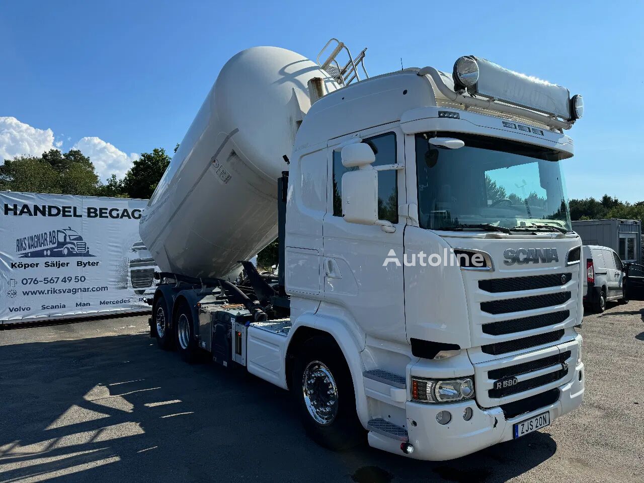 Scania R580 V8 6x2, Retarder, Compressor, Silo / Bulk, 2015 tankbil ...